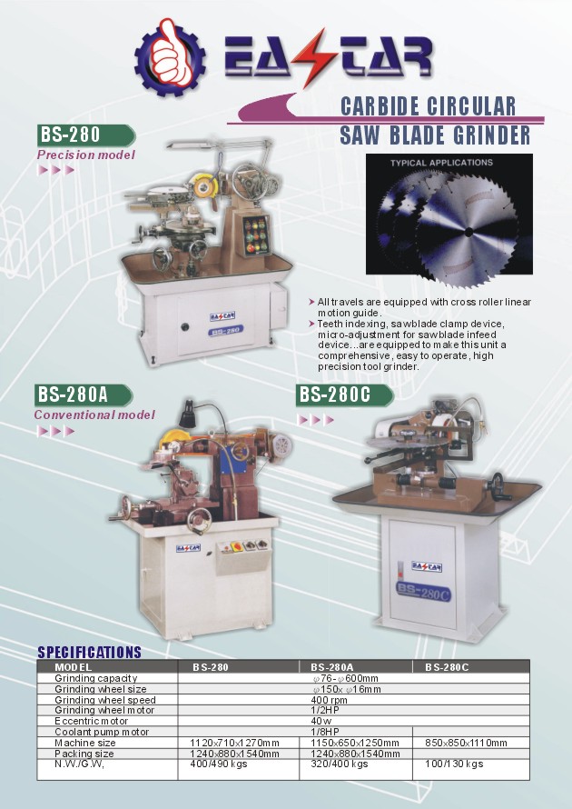 WOOD WORKING MACHINERY>KNIFE GRINDER> 1-Carbide Circular Saw Blade ...