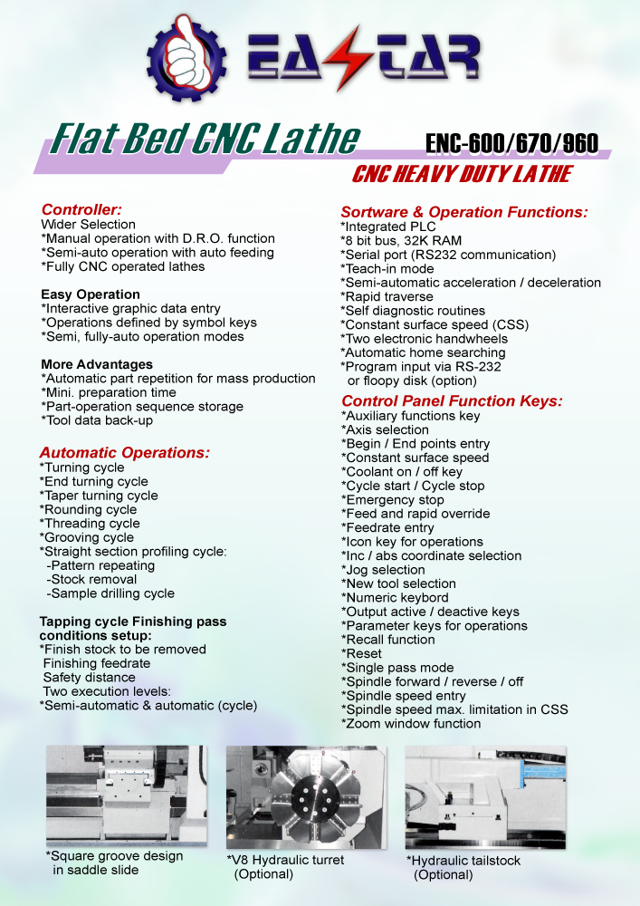 METAL CUTTING MACHINE TOOLS >TURNING LATHE> 7-Flat Bed CNC Lathe>ENC ...