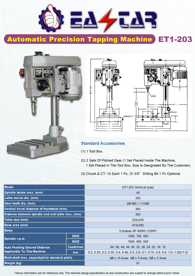 METAL CUTTING MACHINE TOOLS >DRILLING / TAPPING M/C> 8-Tapping Machine ...