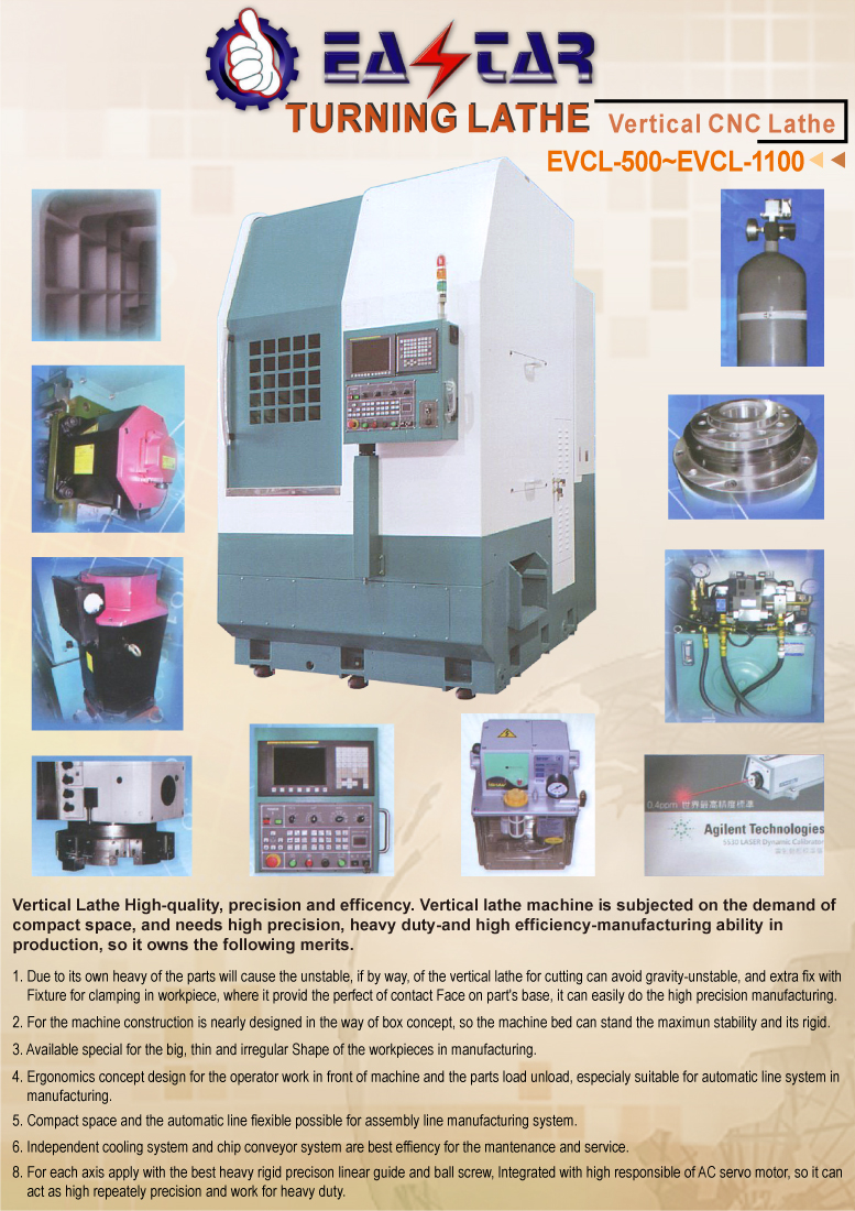 METAL CUTTING MACHINE TOOLS >TURNING LATHE> 10-Vertical CNC Lathe>EVCL ...