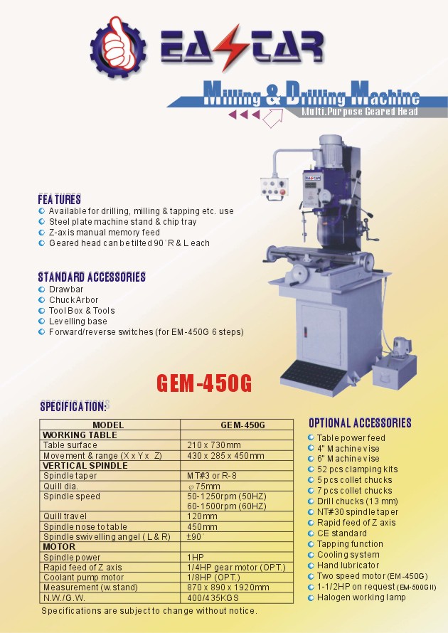 METAL CUTTING MACHINE TOOLS >MILLING MACHINE > 1-Milling / Drilling M/C ...
