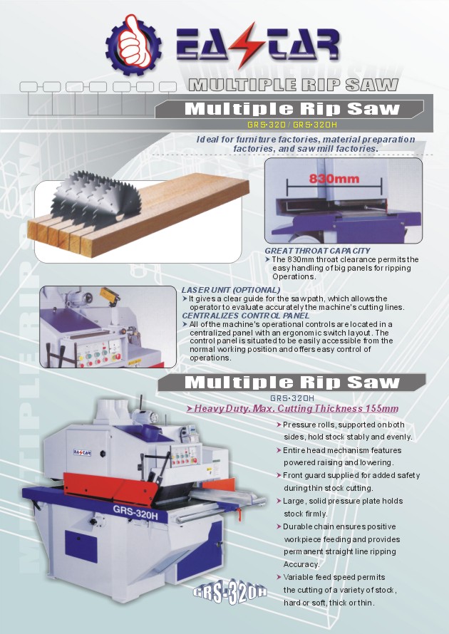 WOOD WORKING MACHINERY>SAWING MACHINE> 5-Rip Saw>GRS-320