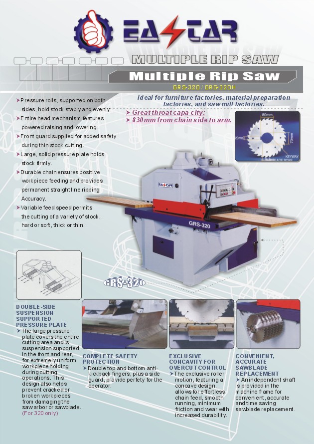 WOOD WORKING MACHINERY>SAWING MACHINE> 5-Rip Saw>GRS-320
