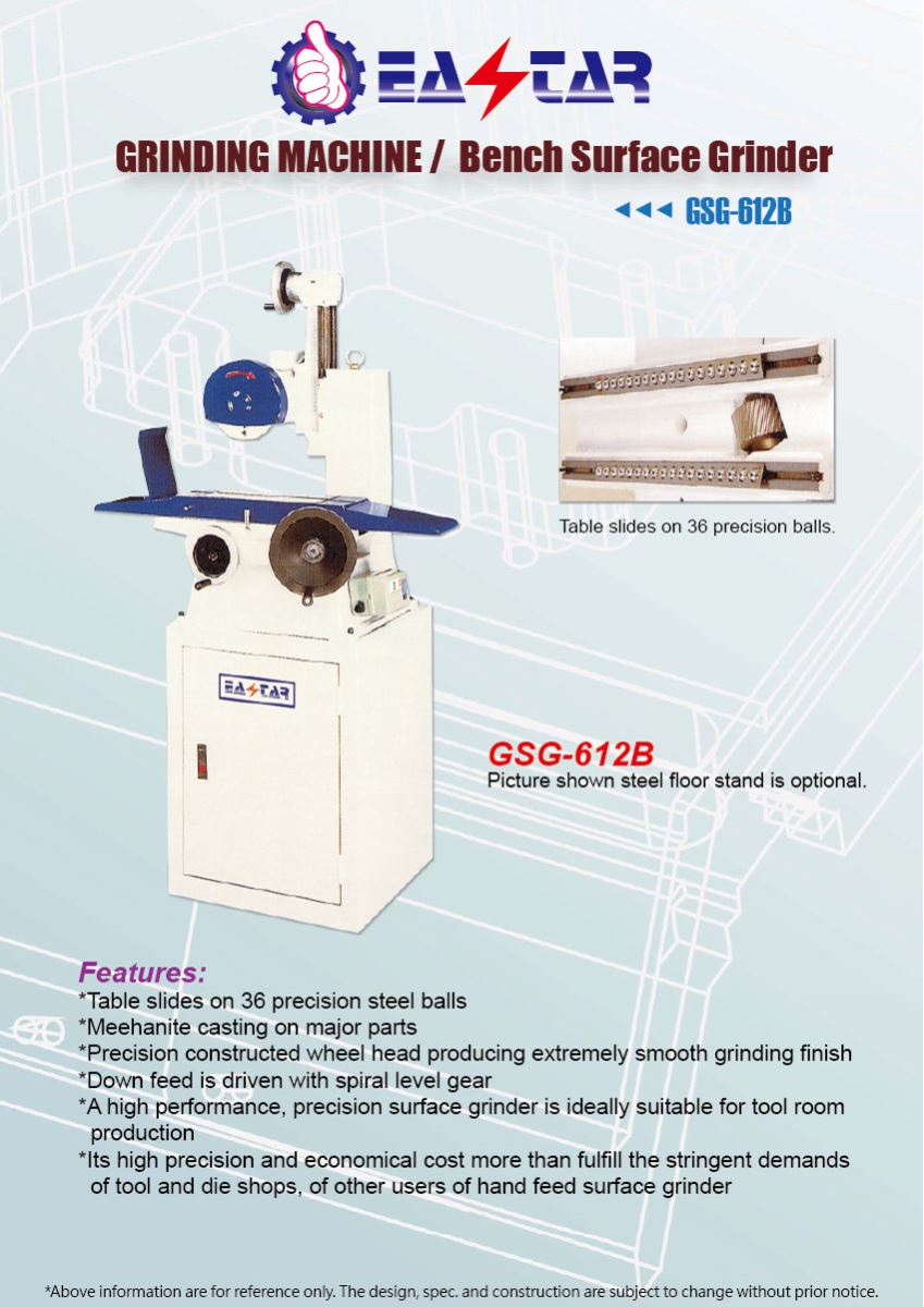 METAL CUTTING MACHINE TOOLS >GRINDING MACHINE> 4-Surface Grinder>GSG-612B