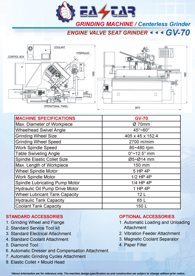 METAL CUTTING MACHINE TOOLS >GRINDING MACHINE> 10-Centerless Grinder>GV-70