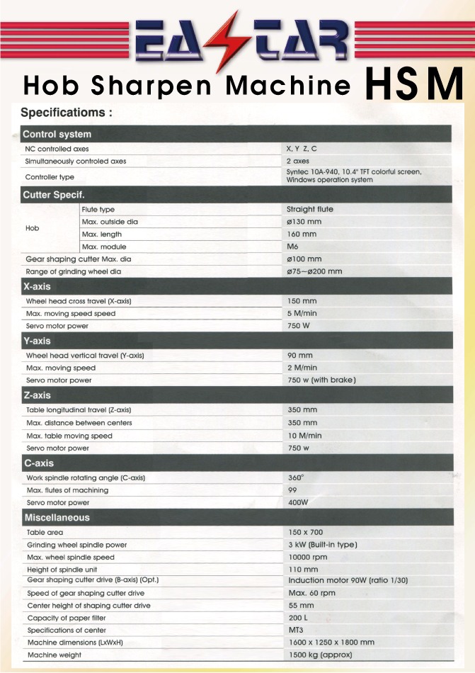 METAL CUTTING MACHINE TOOLS >TOOL GRINDER> 4-Lathe Tool / Hob Sharpener>HSM