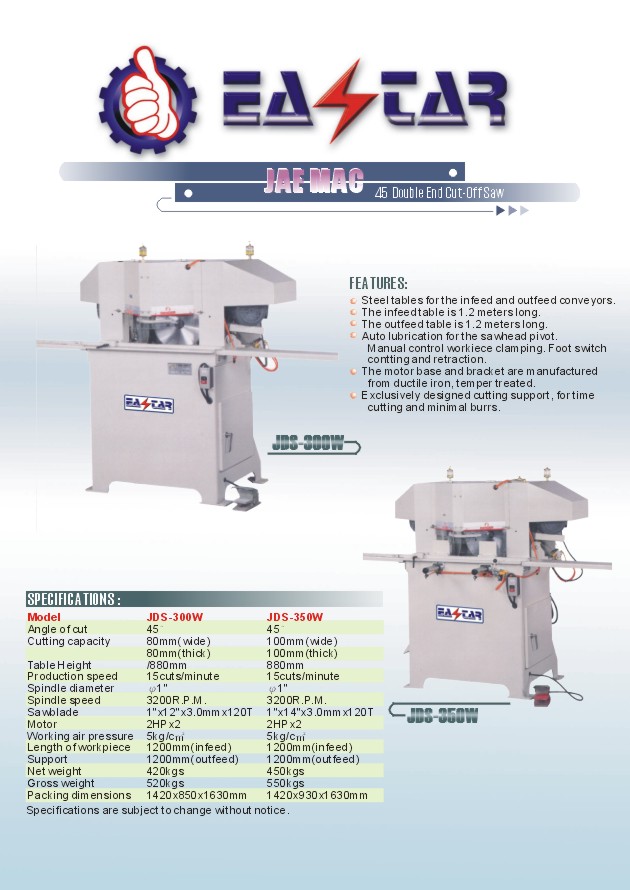 WOOD WORKING MACHINERY>SAWING MACHINE> 2-Cut off / Angle Saw>JDS-350W