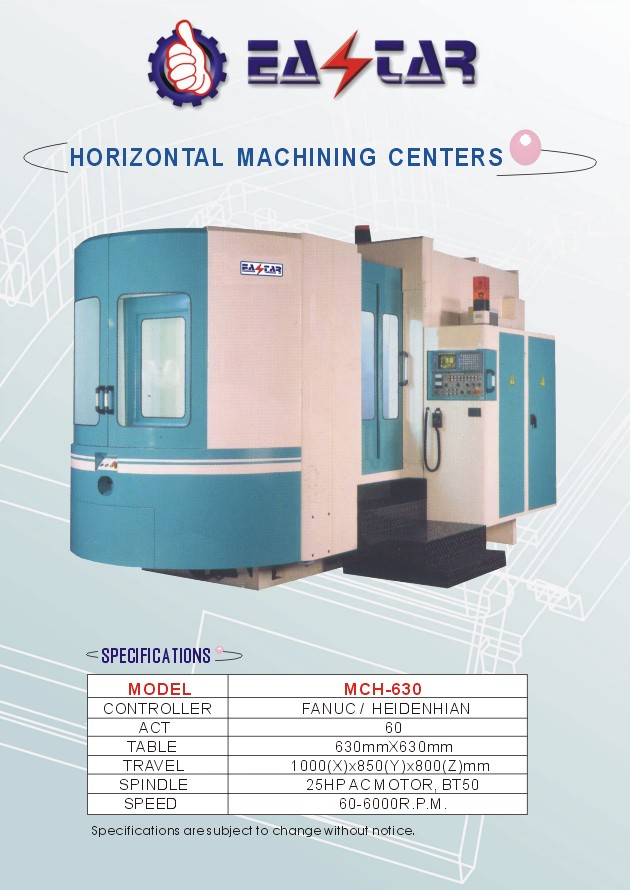 METAL CUTTING MACHINE TOOLS >MACHINING CENTER> 2-Horizontal Machining Center>MCH-630