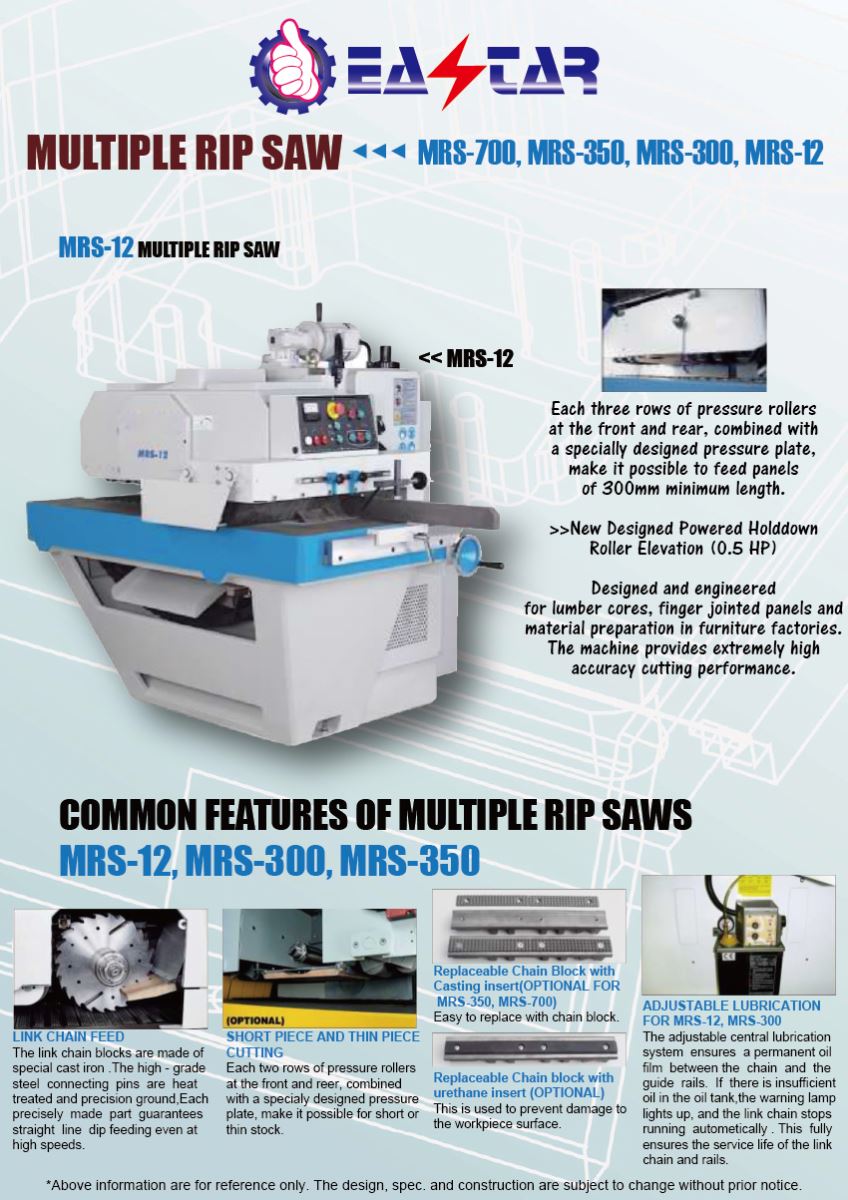 WOOD WORKING MACHINERY>SAWING MACHINE> 5-Rip Saw>MRS-700,MRS-350,MRS ...