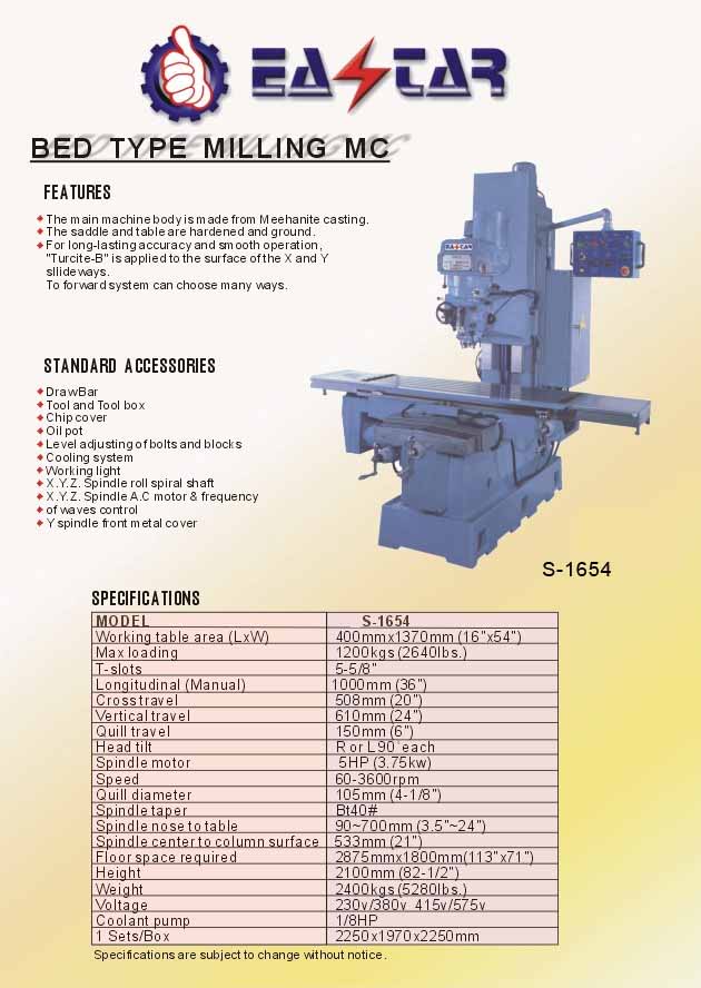 METAL CUTTING MACHINE TOOLS >MILLING MACHINE > 5-Bed Type Milling ...
