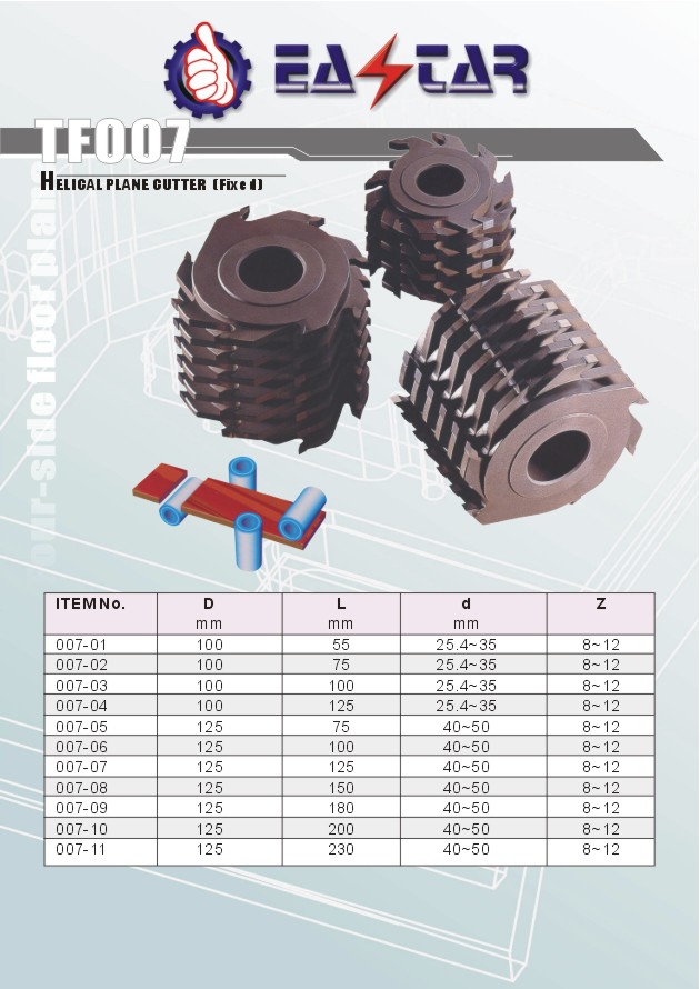 WOOD WORKING MACHINERY>CUTTERS > 5-Planer Cutter>TF007