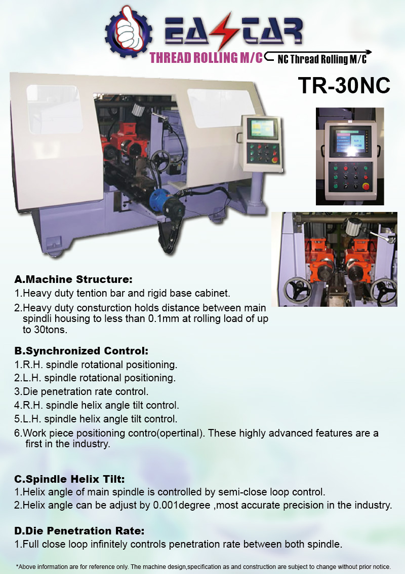 METAL CUTTING MACHINE TOOLS >THREADING ROLLING M/C>>TR-30NC