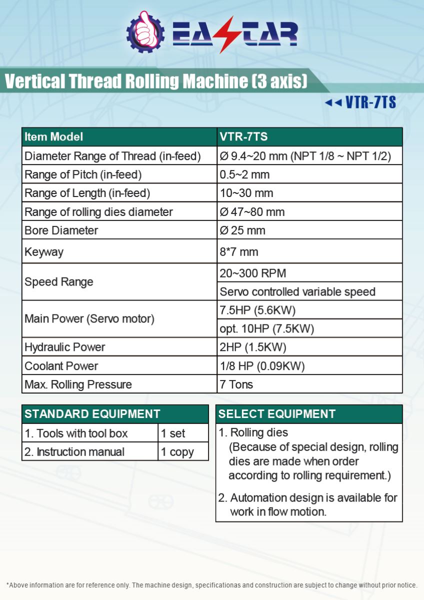METAL CUTTING MACHINE TOOLS >THREADING ROLLING M/C>>VTR-7TS